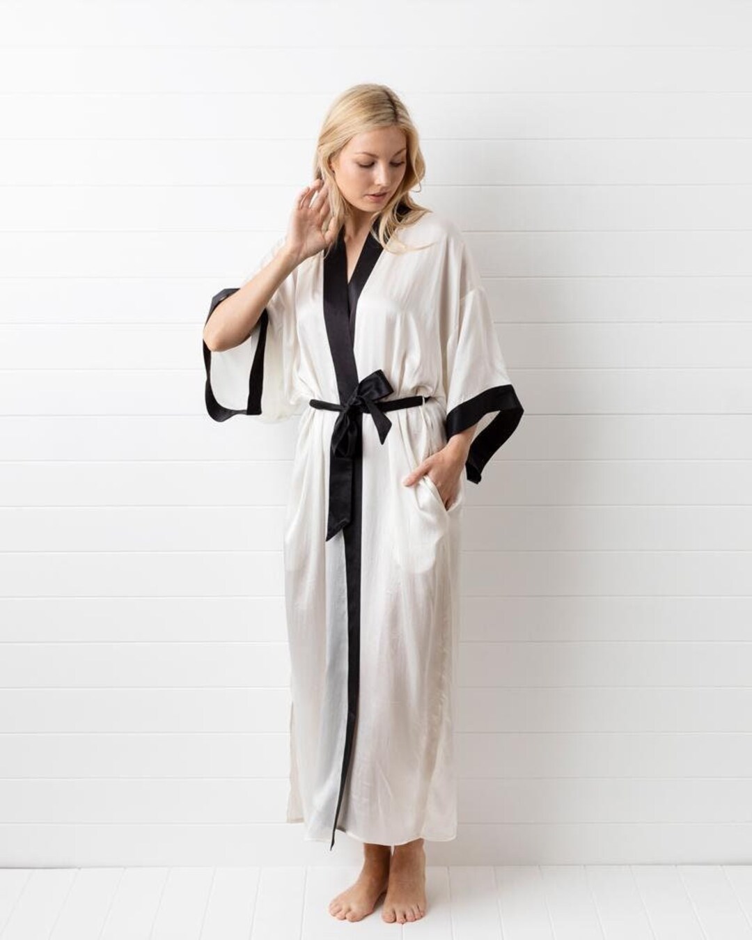 White Kimono Robe - Etsy