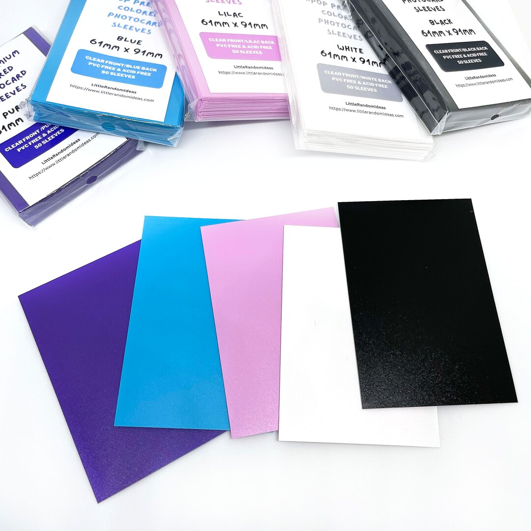 Premium Photocard Colored Sleeves - 61mm X 91mm | Pack of 50 Sleeves ...