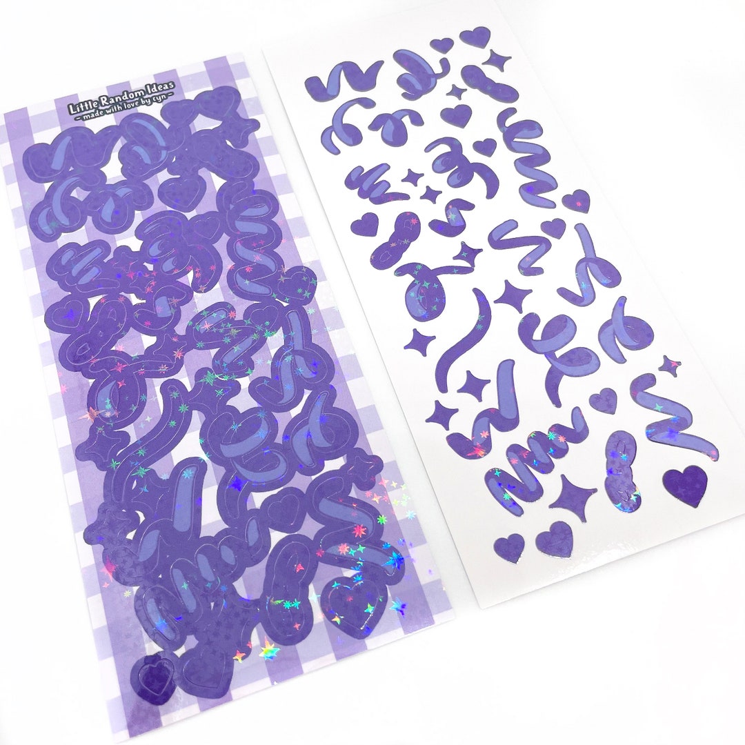 Deco Sticker Sheet - Holographic Confetti - Purple - Journaling ...