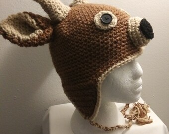 Super Soft Faux Fur Deer Fawn Hat With Floppy Ears and Antlers - Etsy
