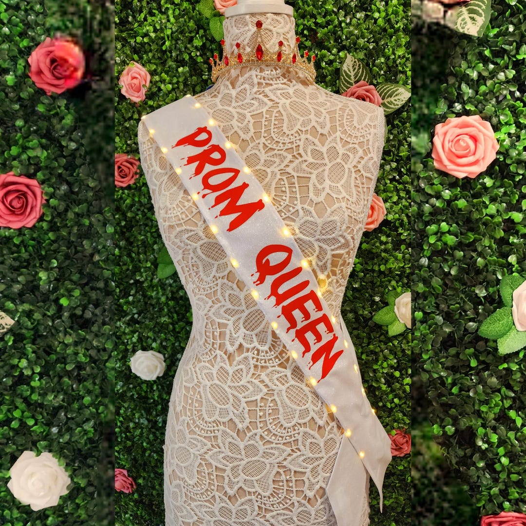 Horror Halloween Costume Light up Bloody "prom Queen" Sash | White - Etsy