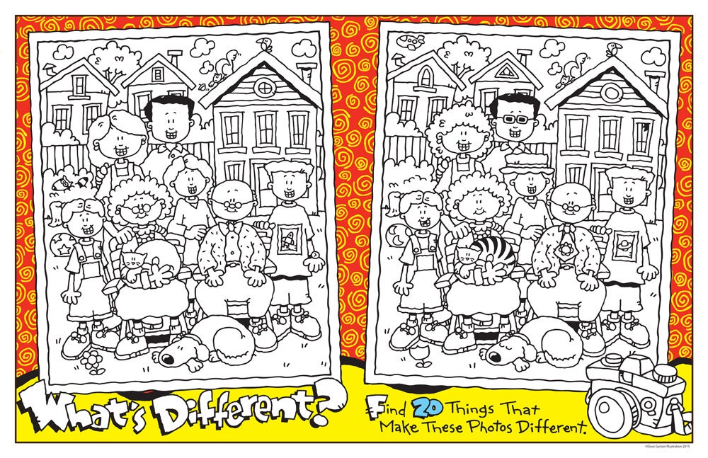 What"s DIFFERENT COLORING Printable Kids Game 2 - Etsy