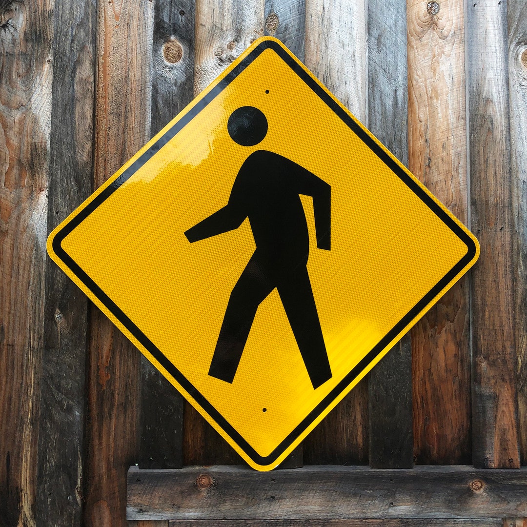 Reflective Crosswalk Sign: 30" Metal Street Sign Wall Art - Etsy