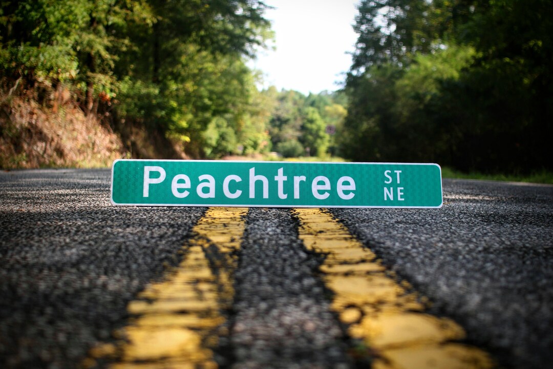 Peachtree Road Sign // Atlanta GA // 6 X 42 Metal - Etsy