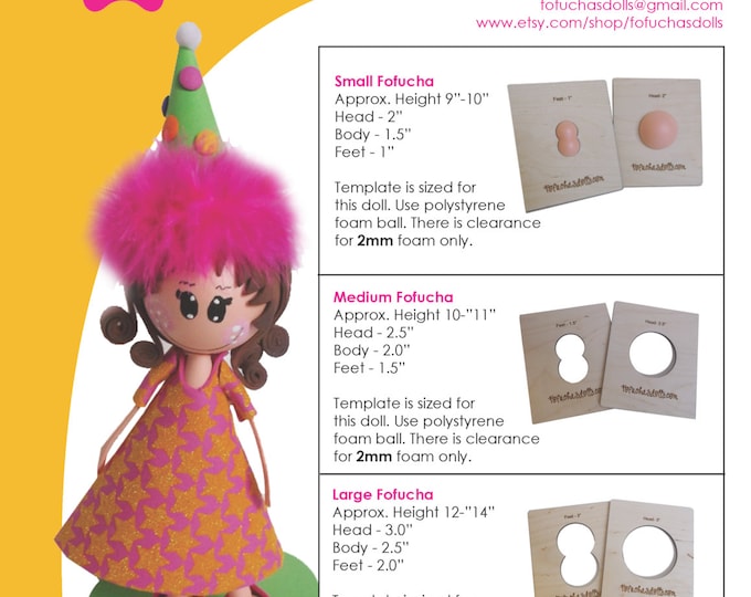 Fofucha Template Bundle - 3D Foam Craft, Goma Eva, Termoformar ...