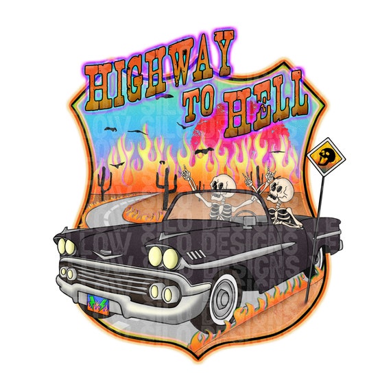 Highway to Hell Rock on Skeletons Halloween Clipart - Etsy