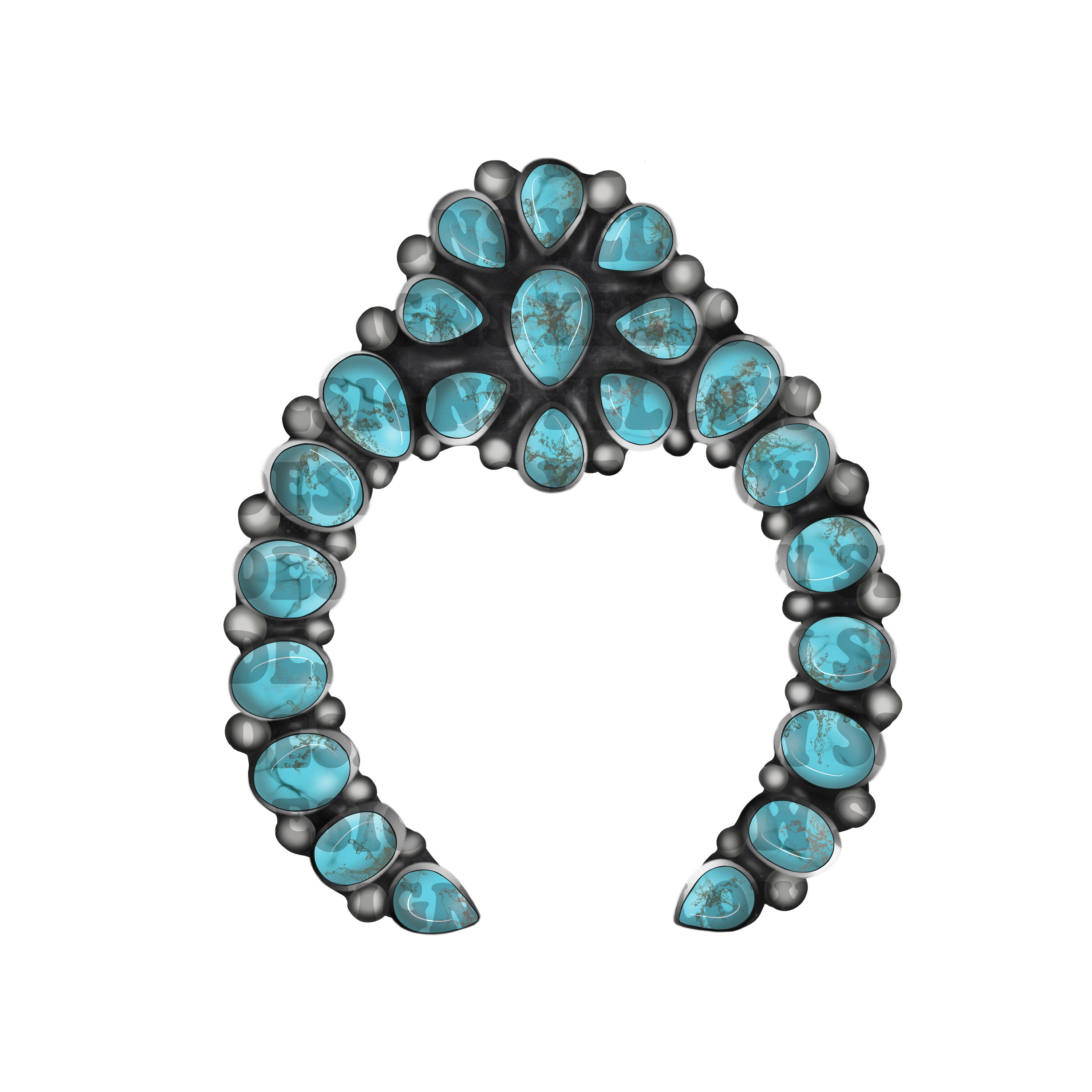 6 PNG Turquoise Jewelry Bundle, Hand Drawn, Clip Art or Sublimation ...