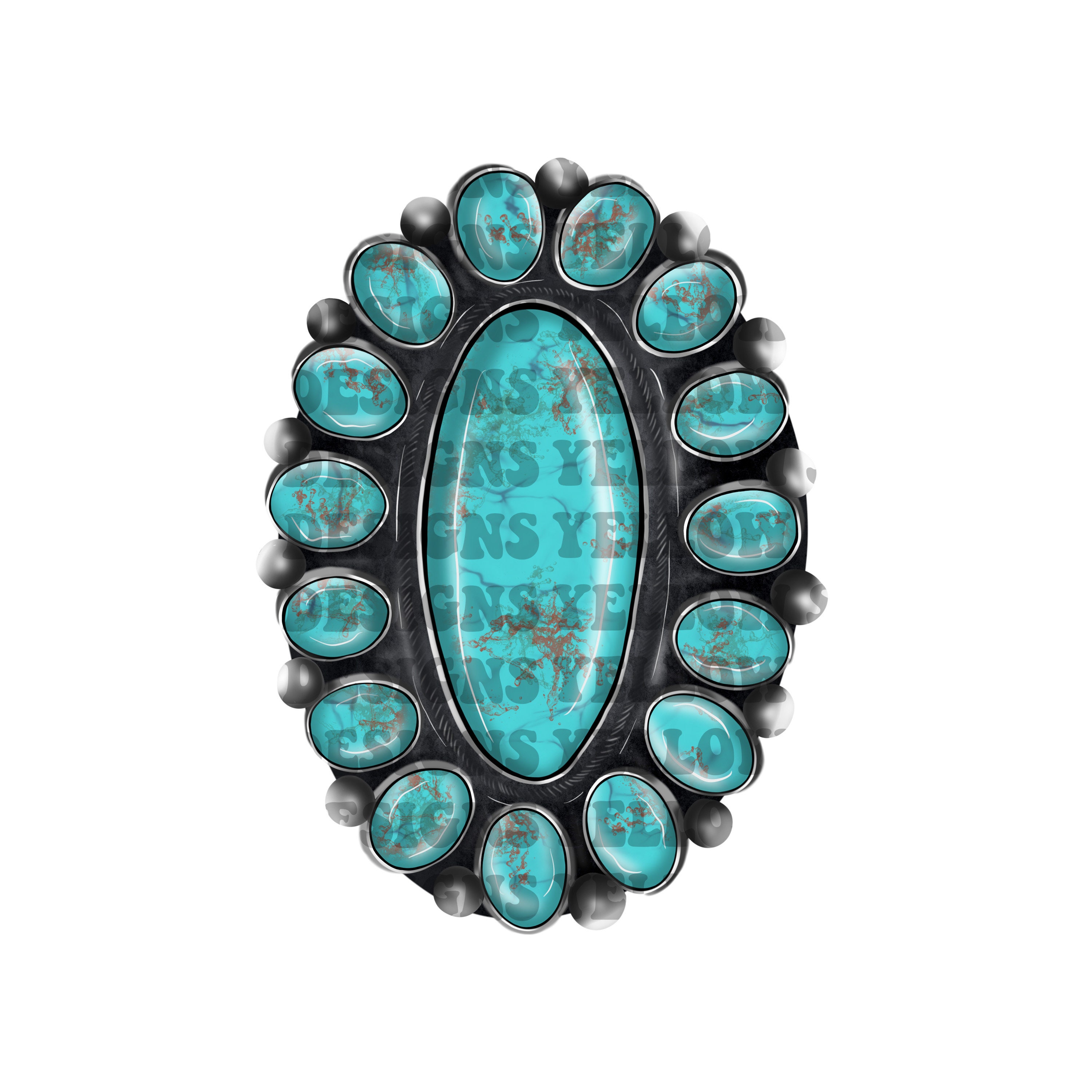 6 PNG Turquoise Jewelry Bundle, Hand Drawn, Clip Art or Sublimation ...