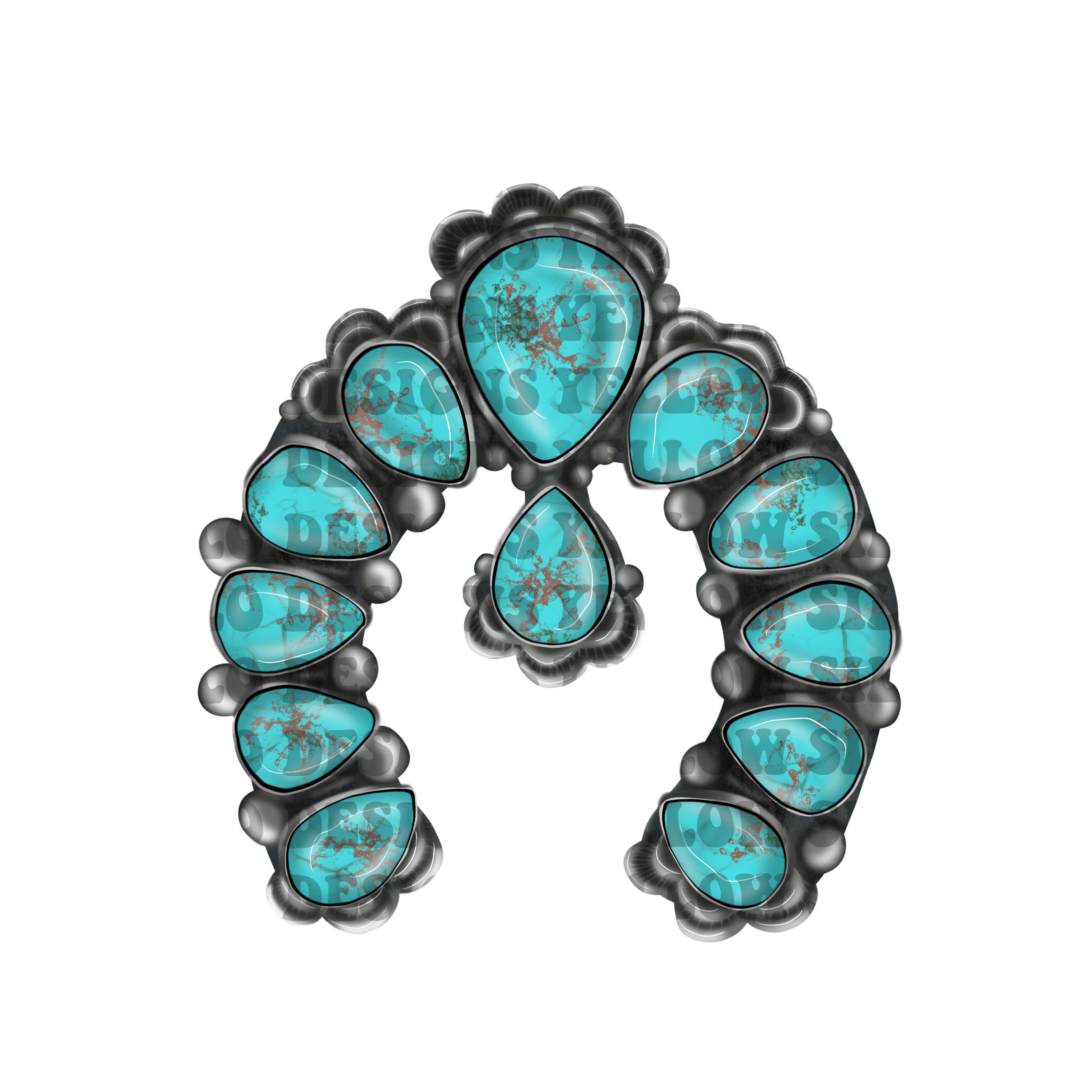 6 PNG Turquoise Jewelry Bundle, Hand Drawn, Clip Art or Sublimation ...