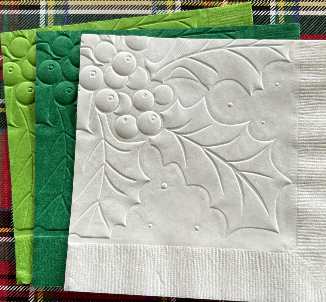 Poinsettia Napkin ~ Embossed Paper Napkins ~ Winter Wedding ~ Christmas ...