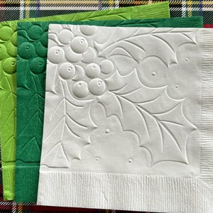 Poinsettia Napkin ~ Embossed Paper Napkins ~ Winter Wedding ~ Christmas ...