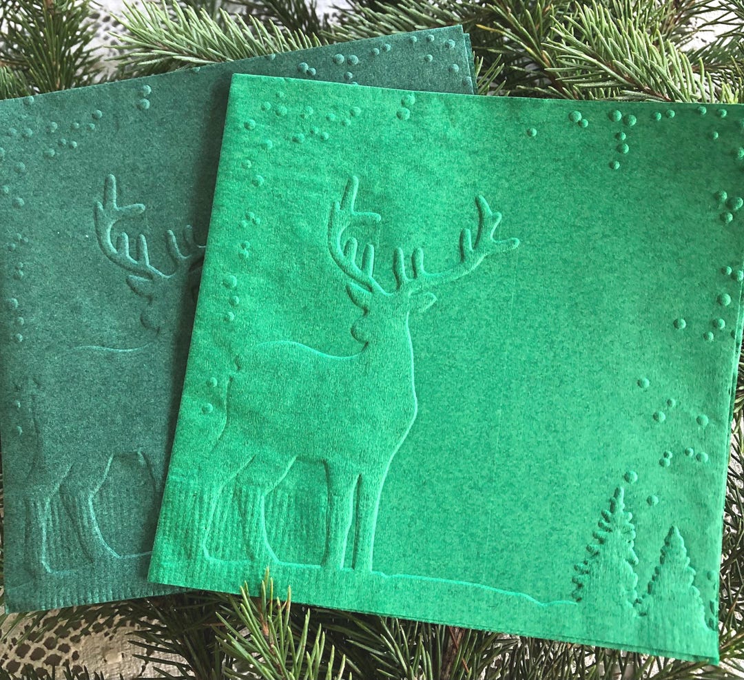 Deer Napkin ~ Embossed Paper Napkins ~ Christmas ~ Winter Wedding ...