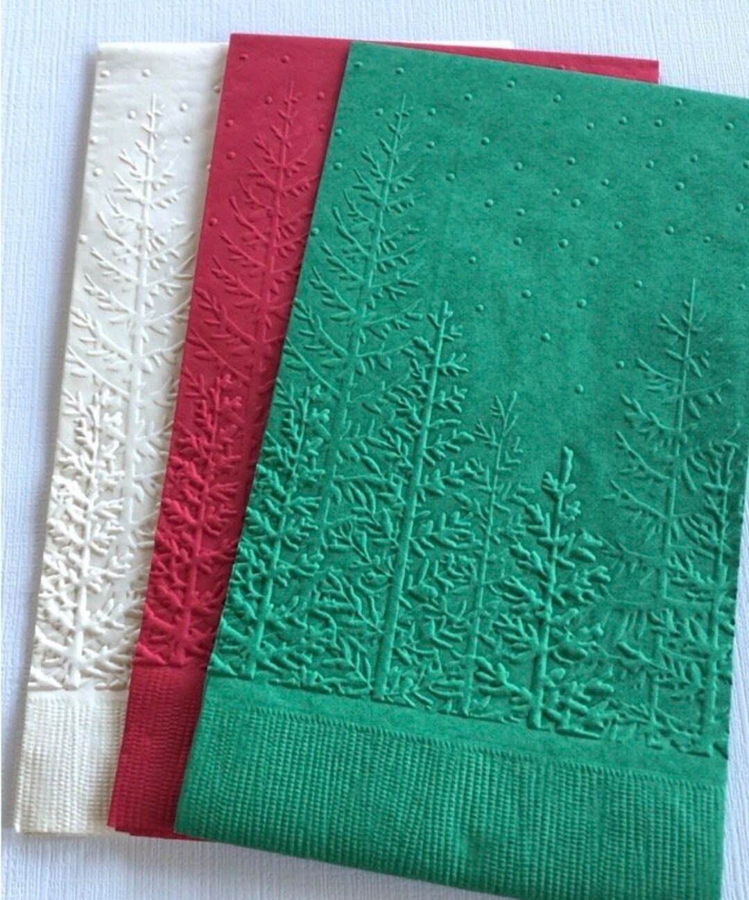 Pine Tree Napkin ~ Embossed Paper Napkins ~ Forest ~ Nature ~ Winter ...