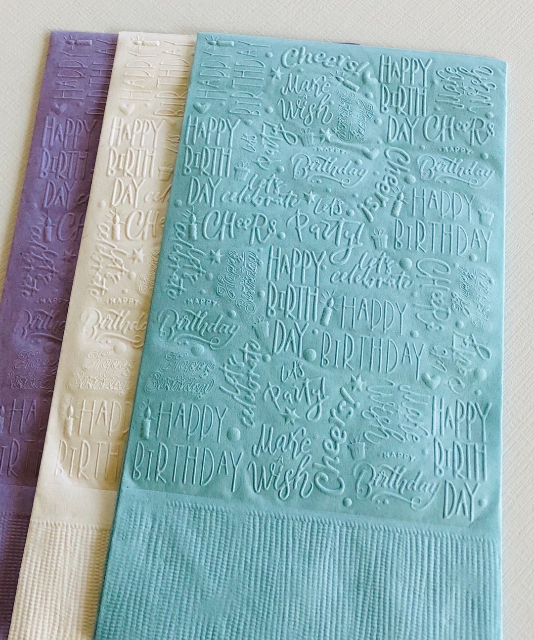 Happy Birthday Napkin Embossed Paper Napkins Birthday Party Celebration ...