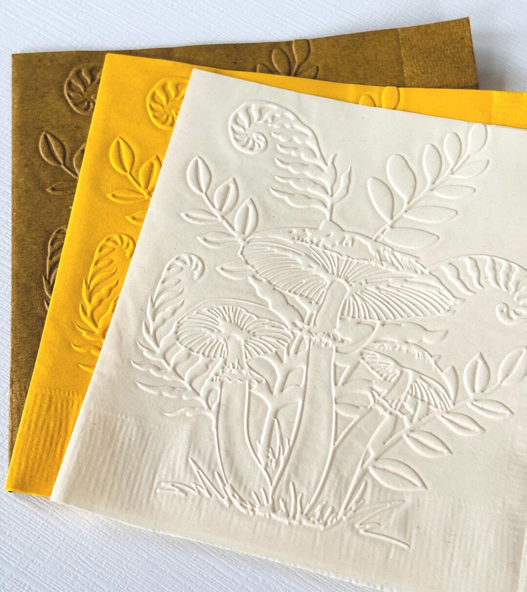 Mushroom Napkin ~ Embossed Paper Napkins ~ Garden Party ~ Picnic ...