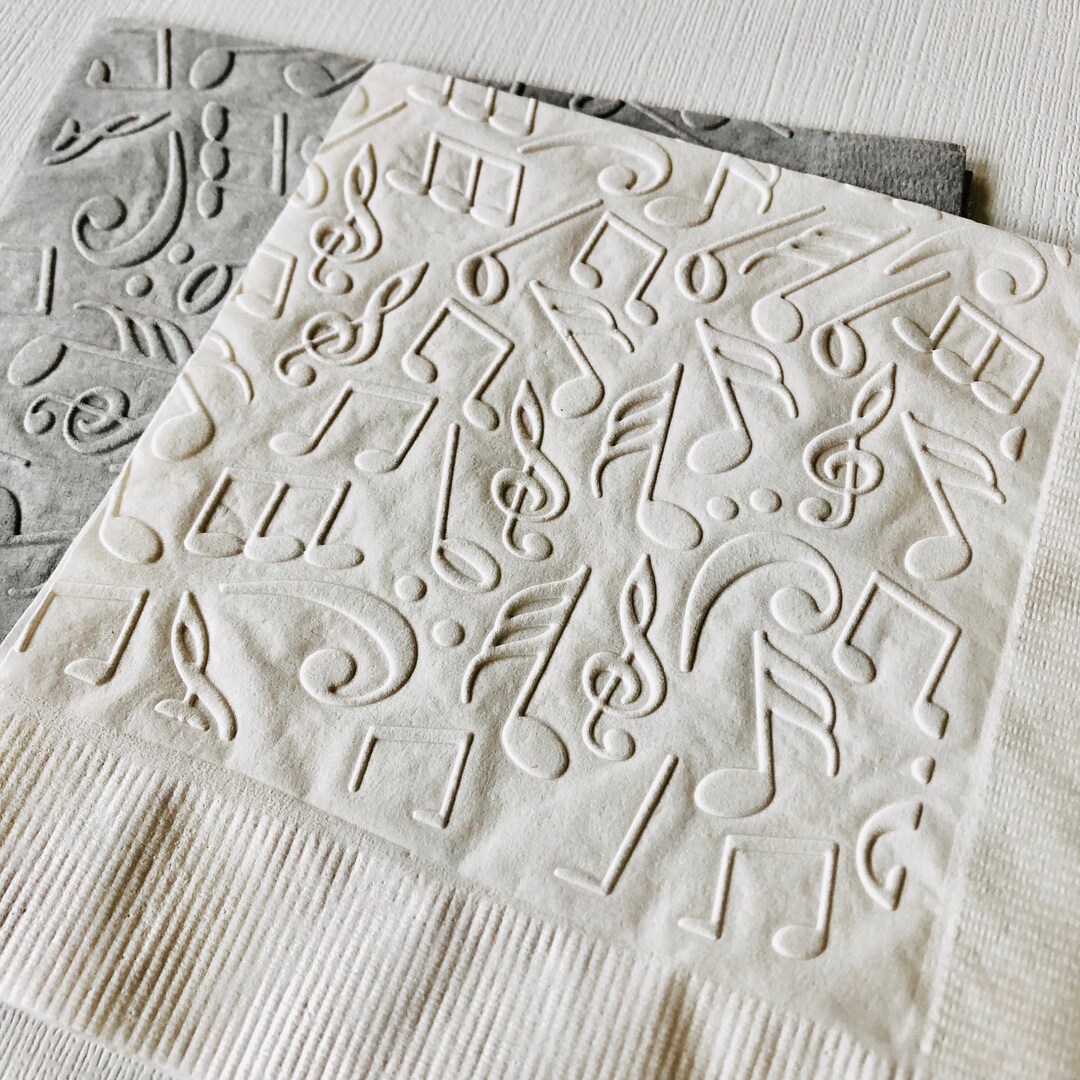 Musical Notes Napkin ~ Embossed 3-ply Paper Napkins ~ Wedding ...