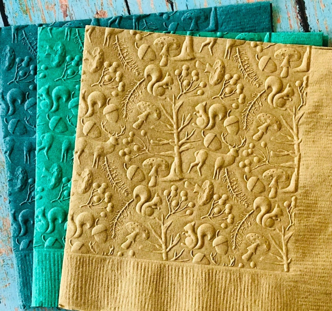 Woodland Forest Napkin ~ Embossed Paper Napkins ~ Birthday ~ Shower ...