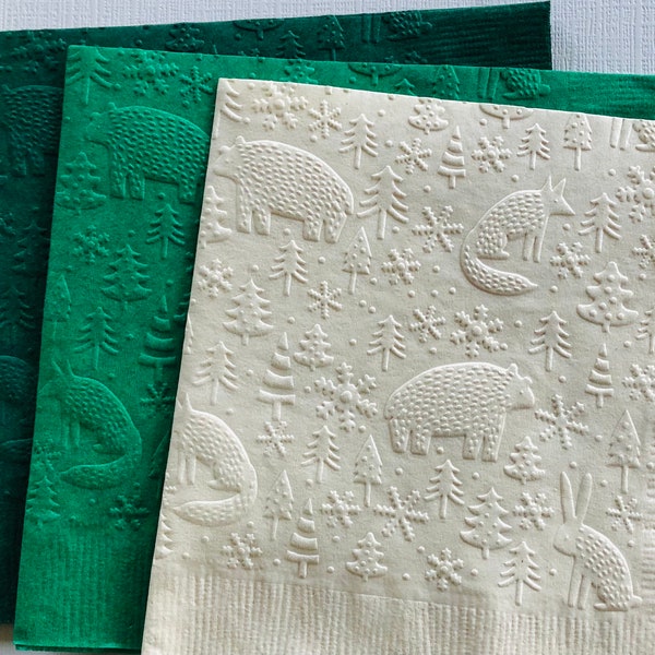 Animal Embossed Paper Napkins - Etsy
