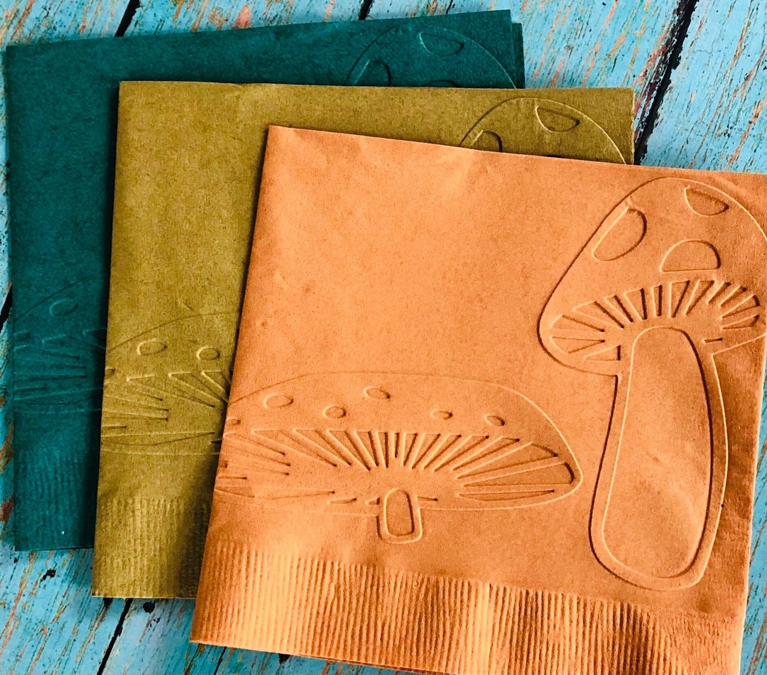 Mushroom Napkin ~ Embossed Paper Napkins ~ Woodland ~ Nature ~ Baby ...