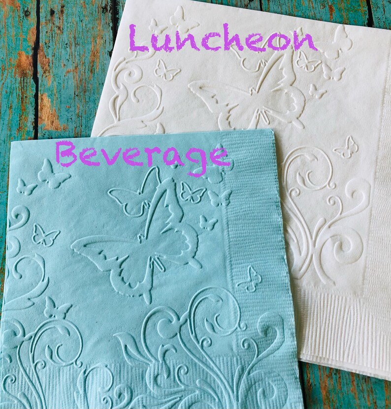 Butterfly Napkin Embossed Paper Napkins Spring Garden - Etsy