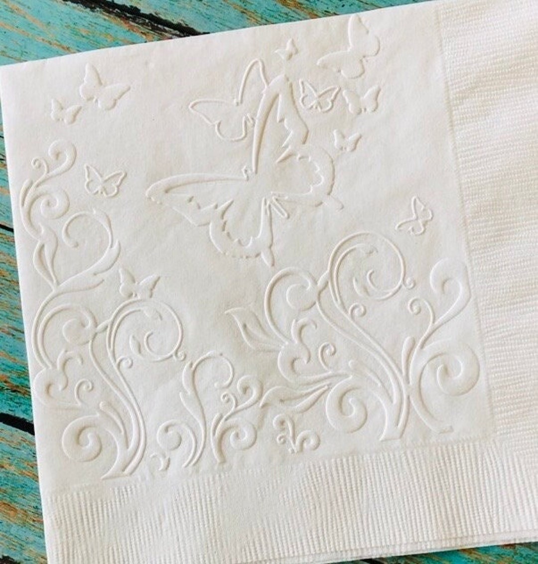 Butterfly Napkin ~ Embossed Paper Napkins ~ Spring - Garden Party ...