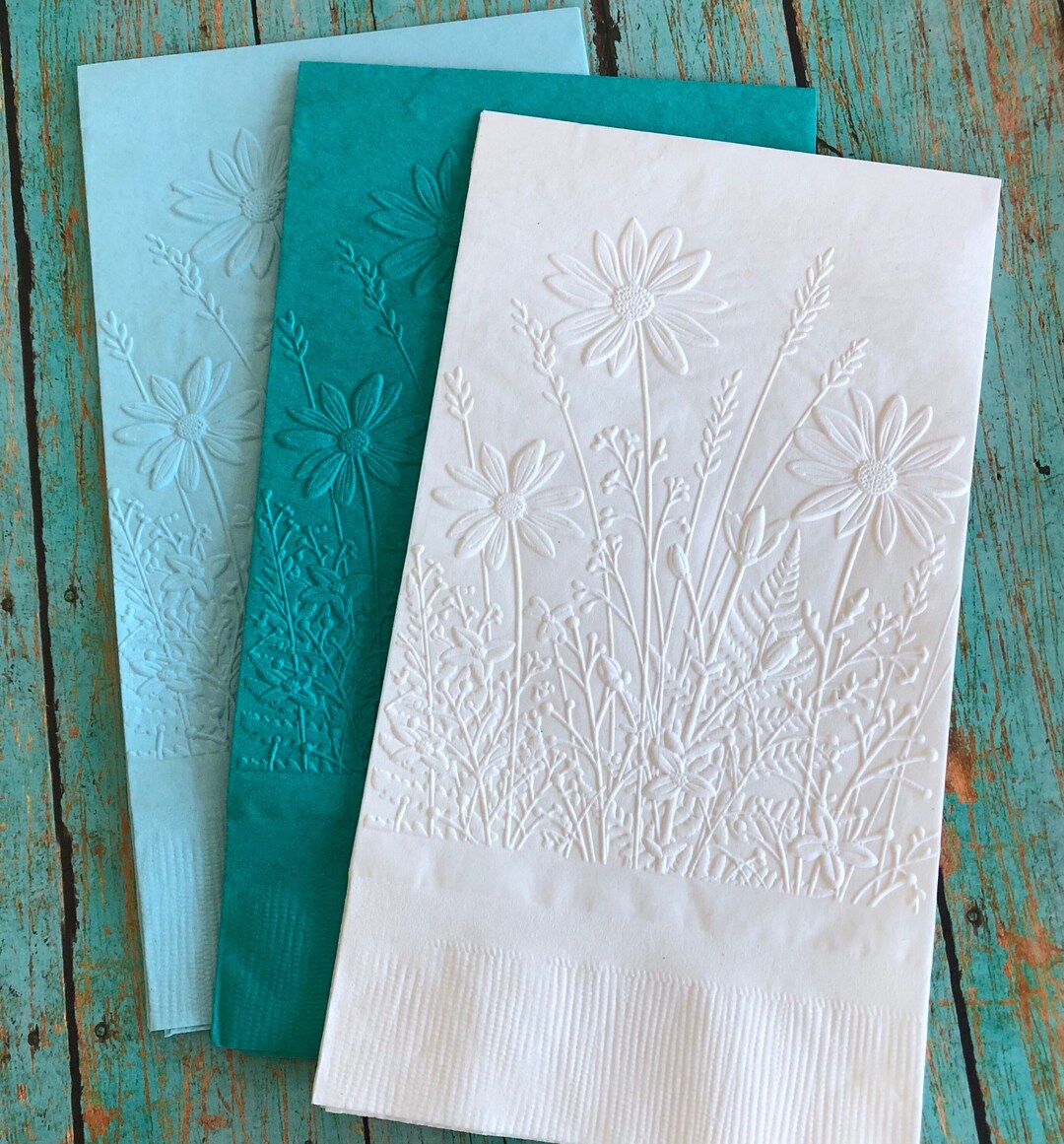 Countryside Wildflower Napkin ~ Embossed Paper Napkins ~ Wedding ...