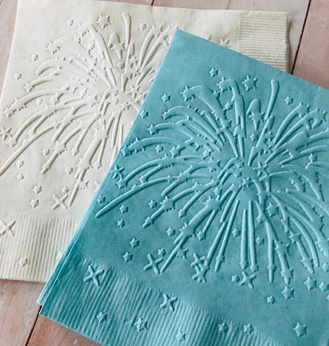 Fireworks Napkin ~ Embossed Paper Napkins ~ Beverage ~ Cocktail ...