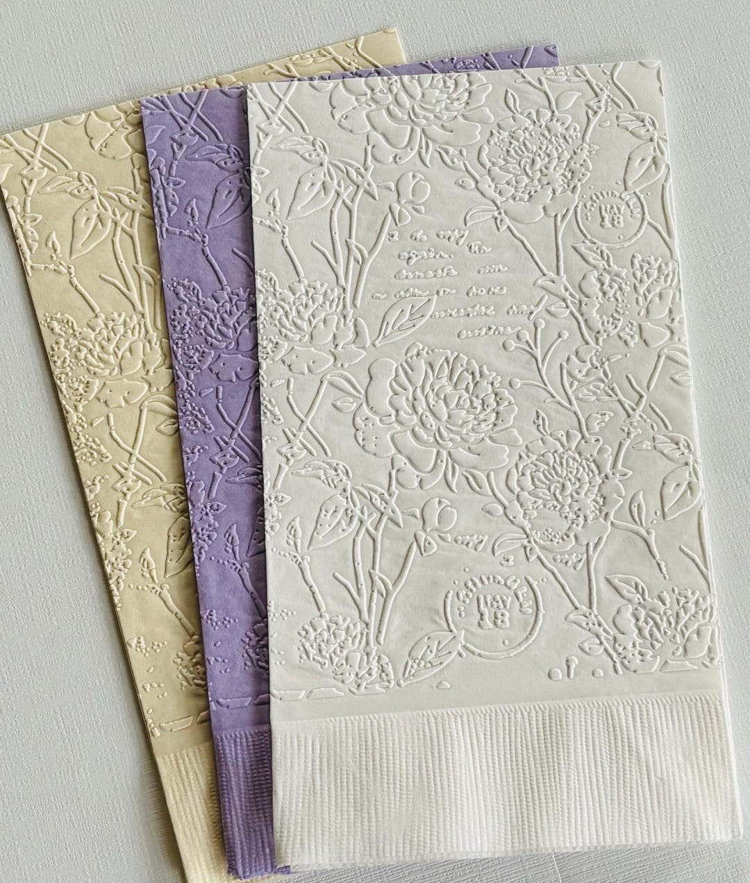 Vintage Floral Napkin ~ Embossed Paper Napkins ~ Wedding ~ Bridal ...