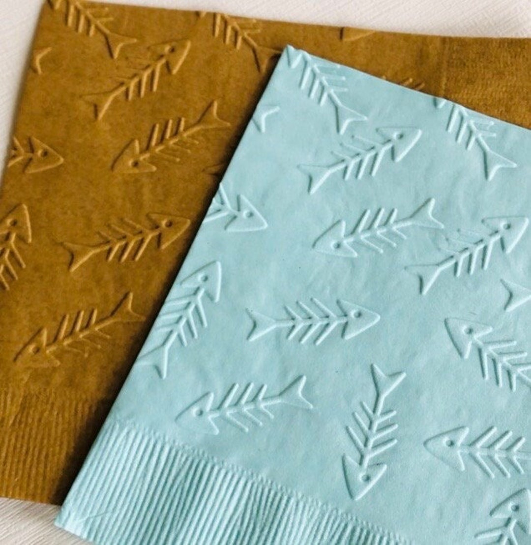 Fish Bone Napkin ~ Embossed Paper Napkins ~ Birthday Party ~ Nautical ...