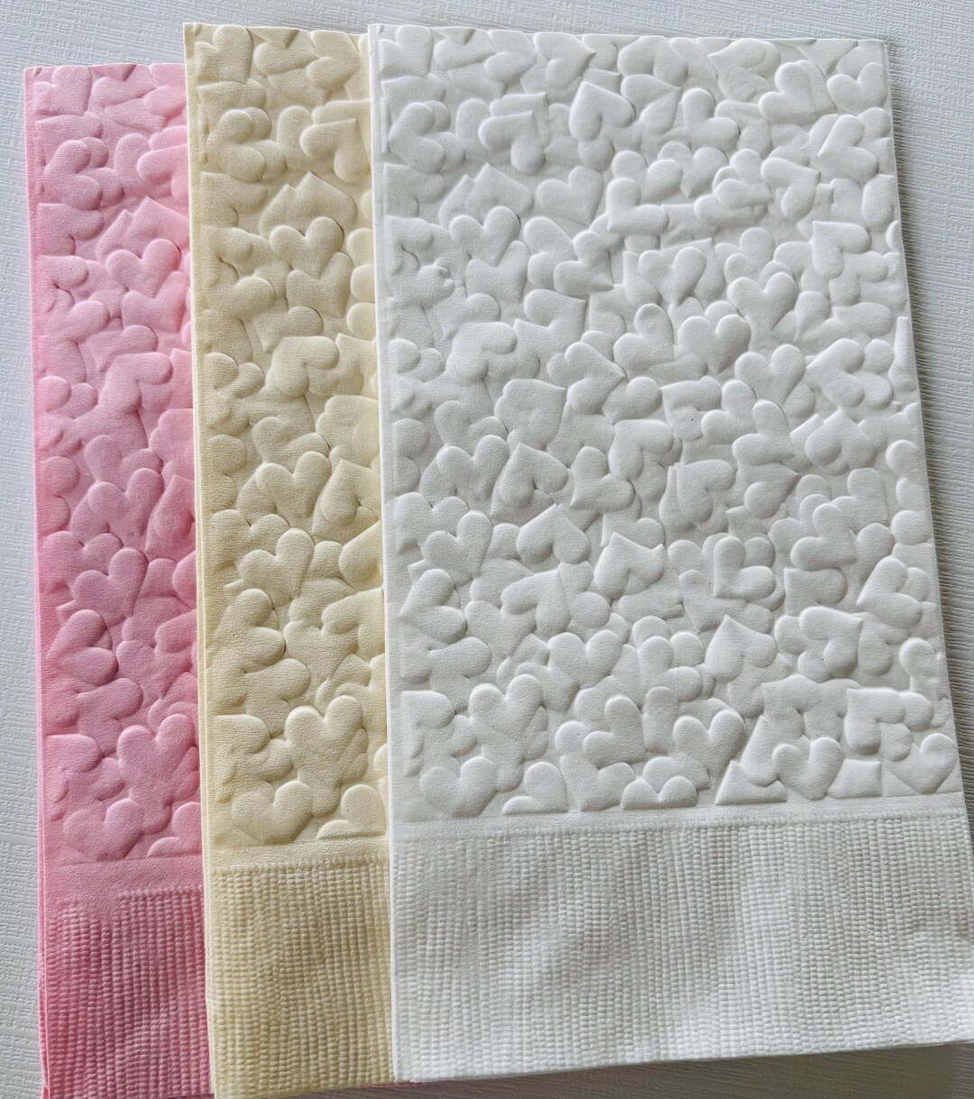 Heart Napkin ~ Embossed Paper Napkins ~ Wedding ~ Bridal ~ Baby Shower ...