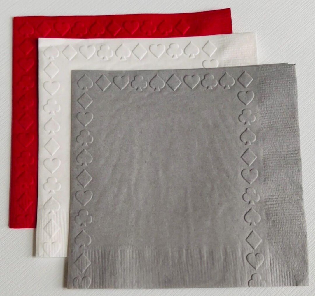 Playing Card Napkin ~ Embossed Paper Napkins ~ Casino ~ Poker ~ Game ...