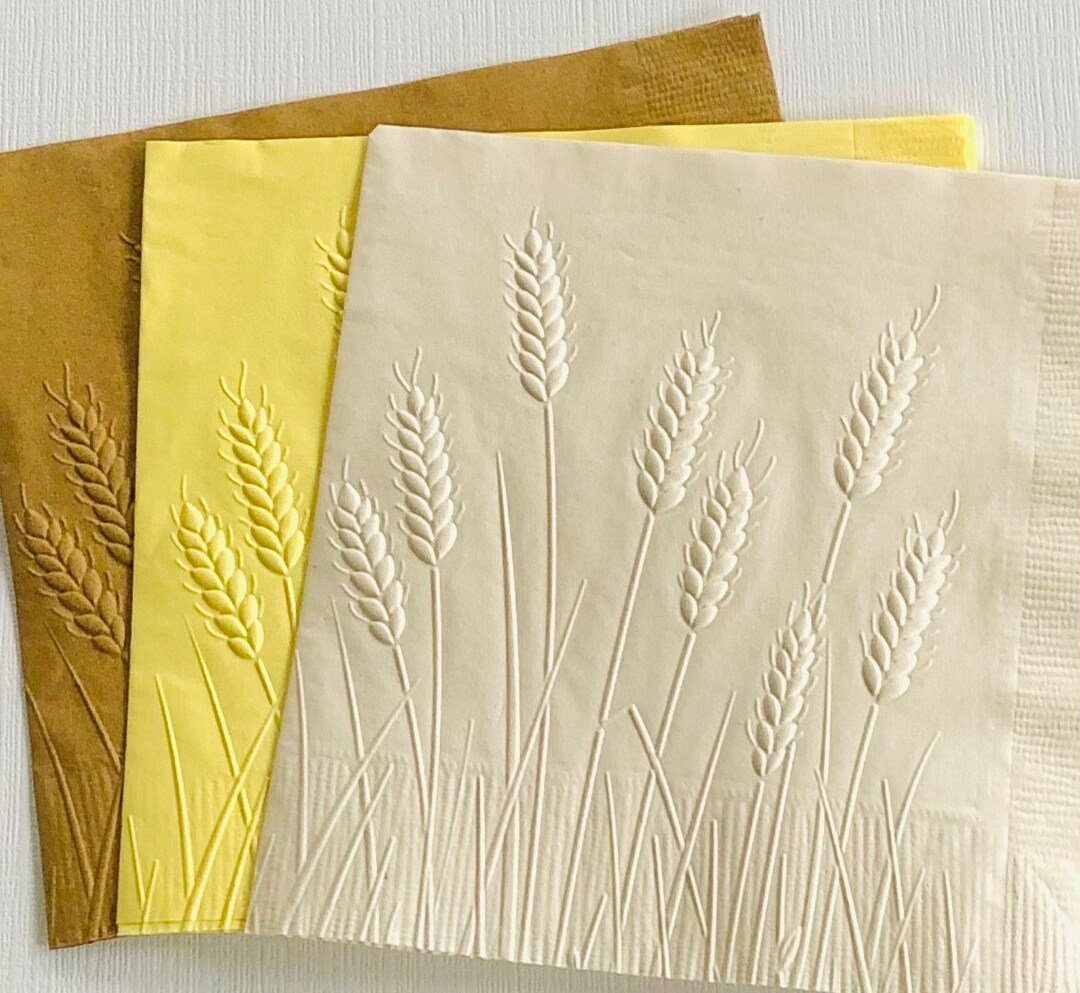 Wheat Paper Napkin ~ Embossed Paper Napkins ~ Autumn Wedding ~ Farm ...