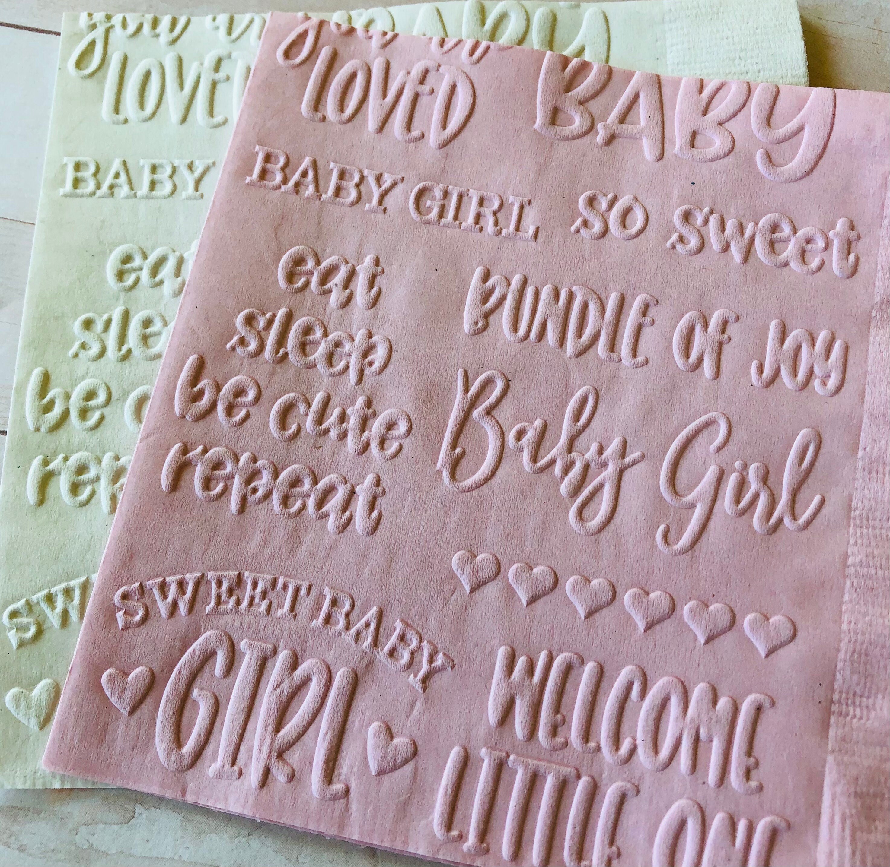 Baby Girl Shower Napkin Embossed Paper Napkins Cake - Etsy