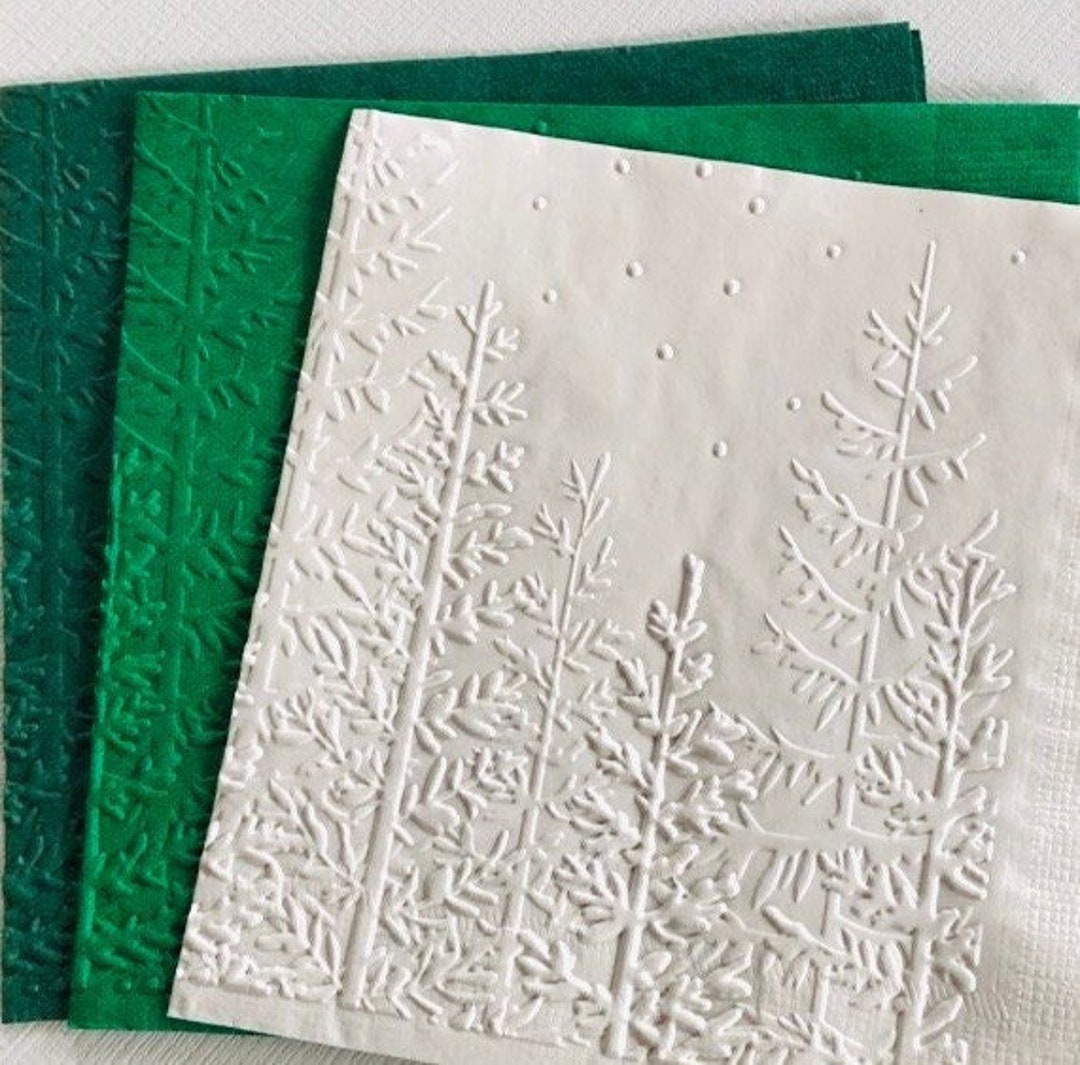 Pine Tree Napkin ~ Embossed Paper Napkins ~ Forest ~ Woods ~ Nature ...