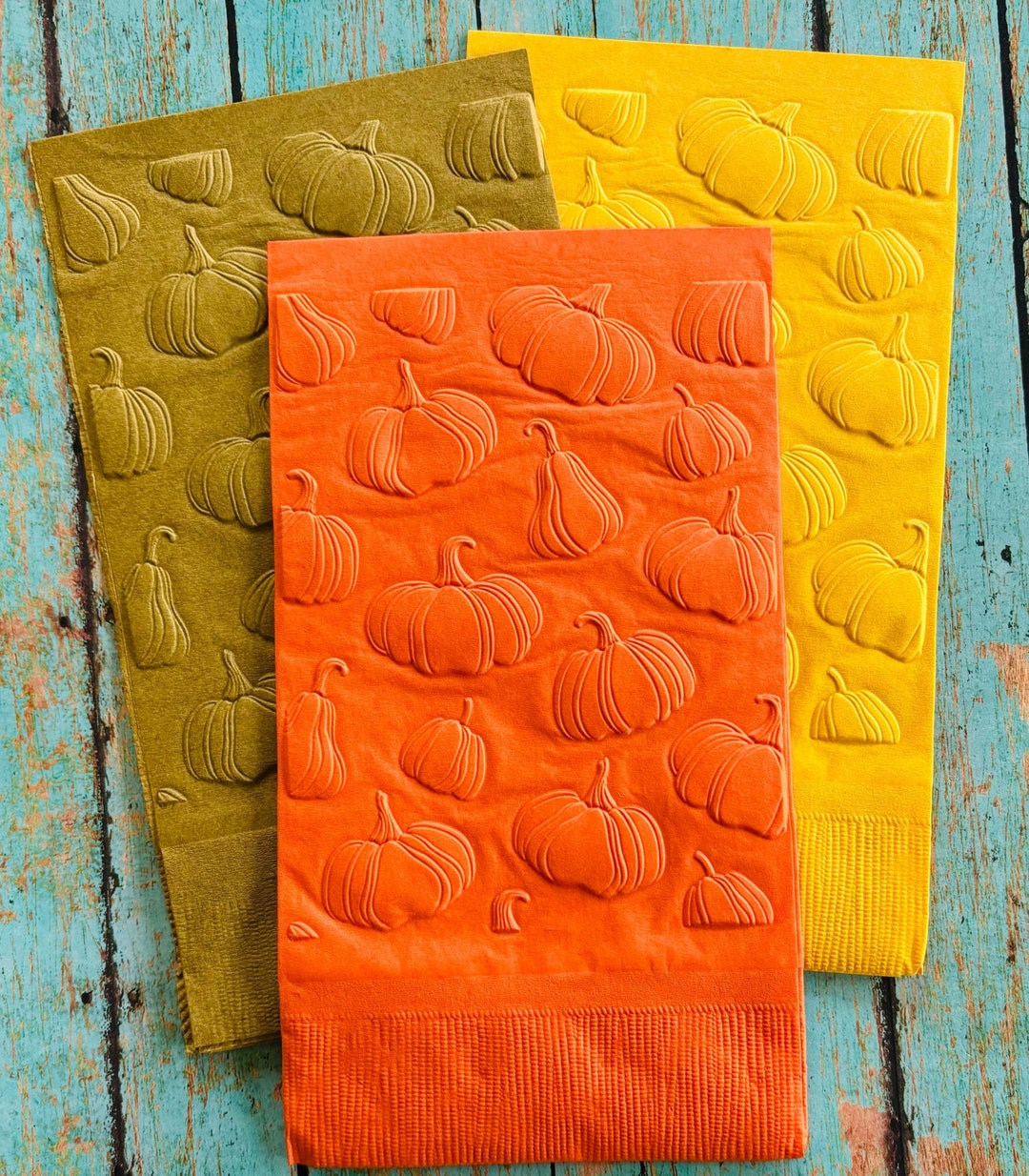 Pumpkin Patch Napkin ~ Embossed Paper Napkins ~ Fall ~ Autumn ~ Garden ...
