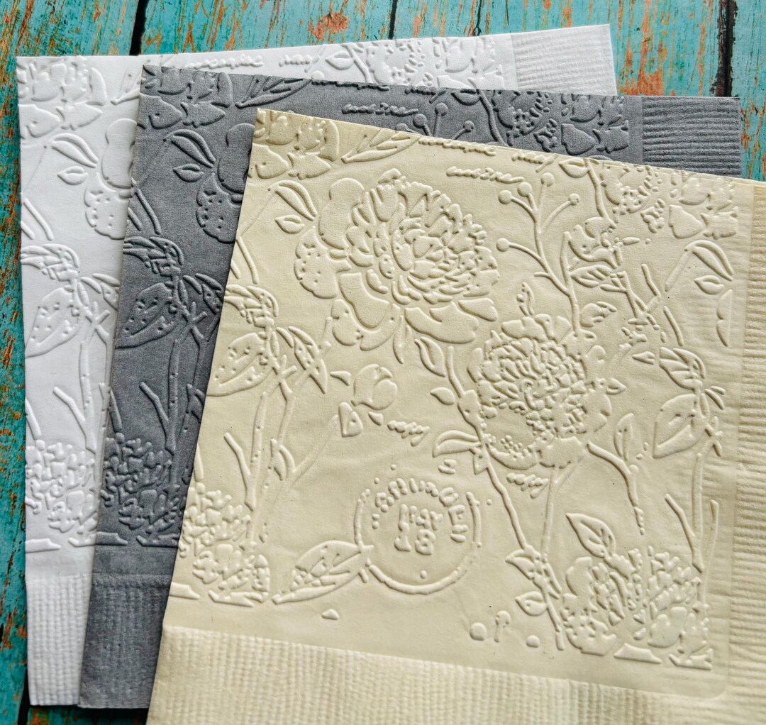 Vintage Floral Napkin ~ Embossed Paper Napkins ~ Garden Party ~ Picnic ...