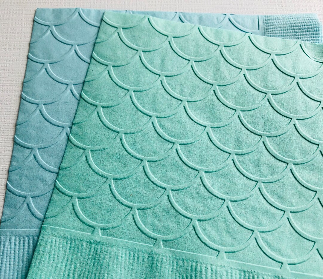 Mermaid Napkin ~ Embossed Paper Napkins ~ Beach ~ Pool Party Decor ...