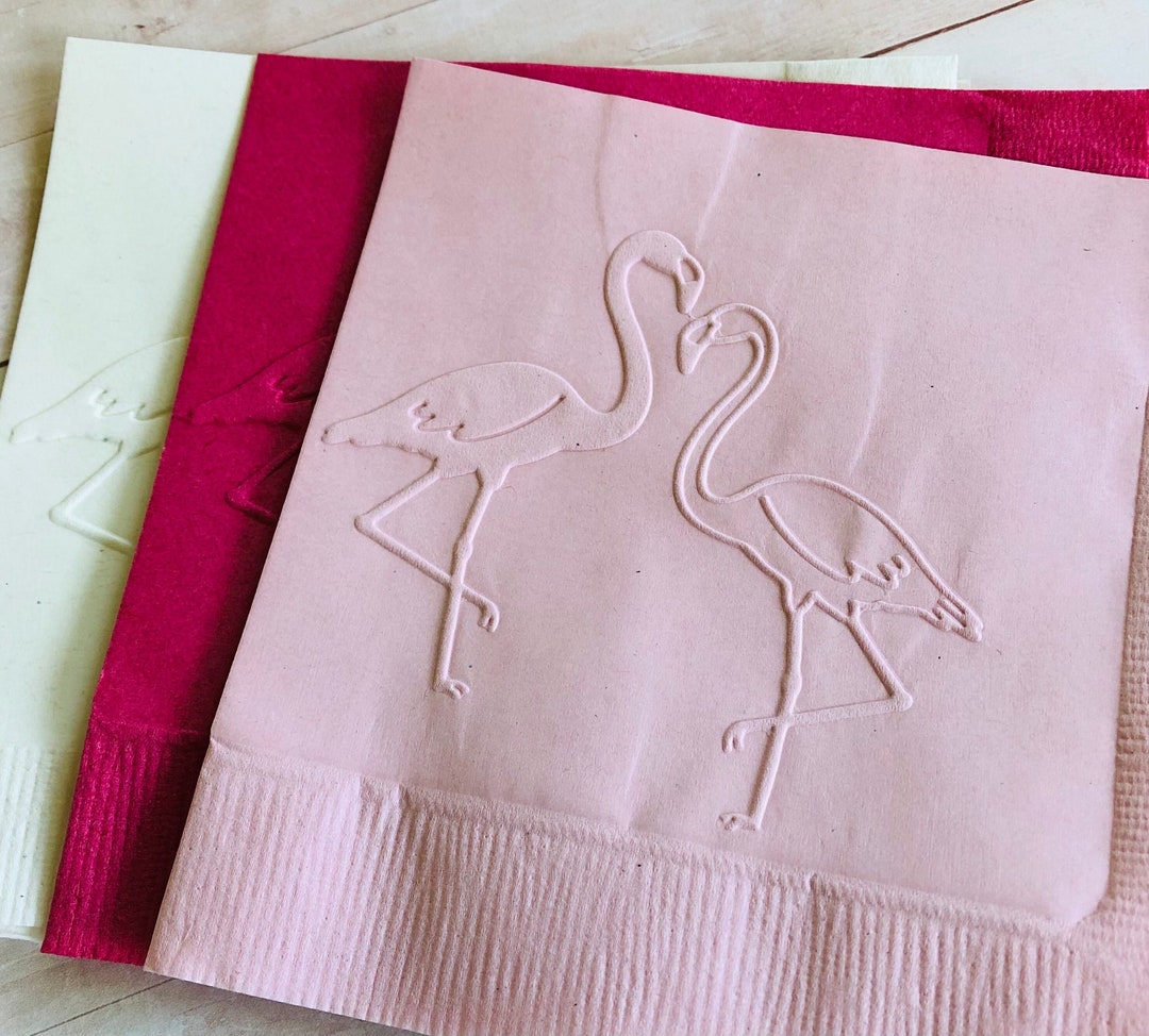 Flamingo Napkin ~ Embossed Paper Napkins ~ Beach Party ~ Wedding ...