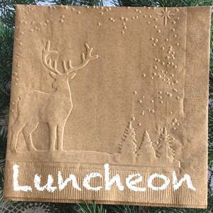 Deer Napkin ~ Embossed Paper Napkins ~ Christmas ~ Winter Wedding ...