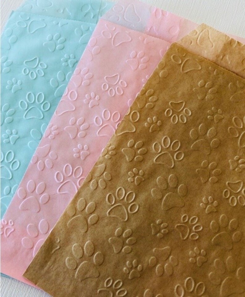 Paw Print Embossed Glassine Bags - Dog Paw - Cat Paw - Dog Themed ...