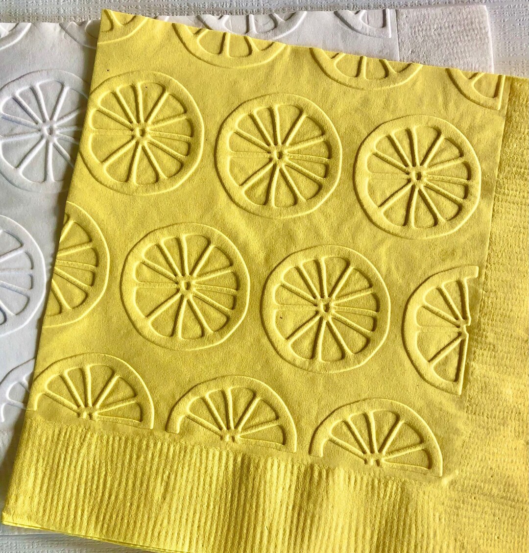 Lemon Napkin ~ Embossed Paper Napkins ~ Picnic ~ Birthday ~ Summer ...