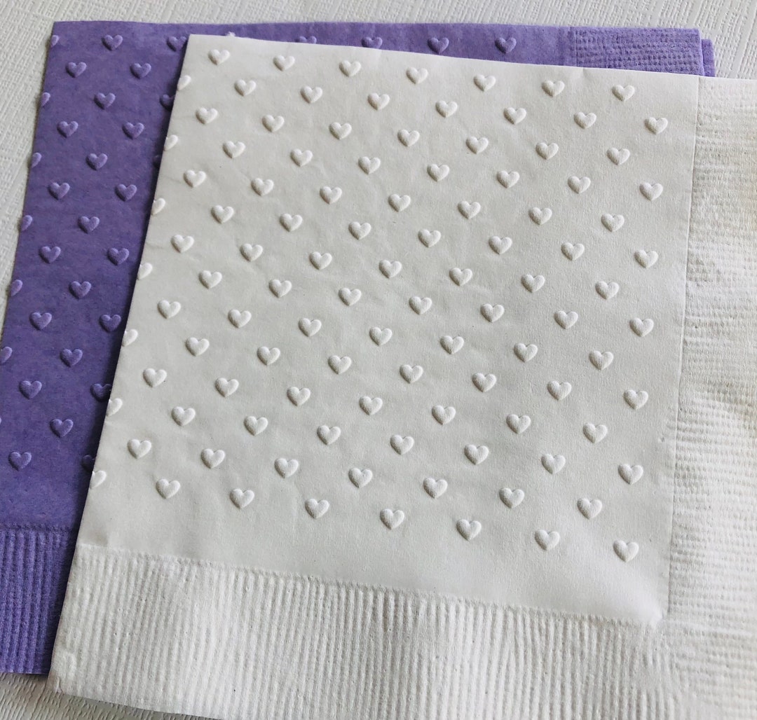 Dainty Heart Napkin ~ Embossed Paper Napkins ~ Wedding ~ Anniversary ...