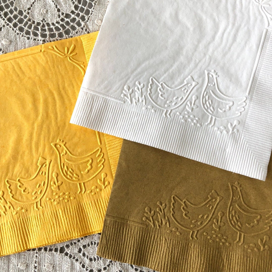 Chicken Napkin ~ Embossed Paper Napkins ~ Farm Chicks ~ Birthday Party ...