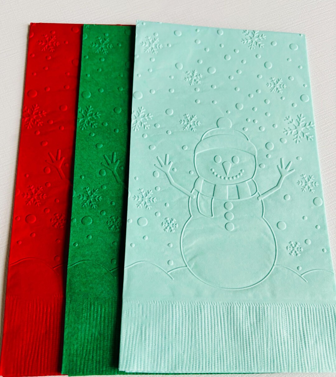 Snowman Napkin ~ Embossed Paper Napkins ~ Winter Wedding ~ Outdoor ...
