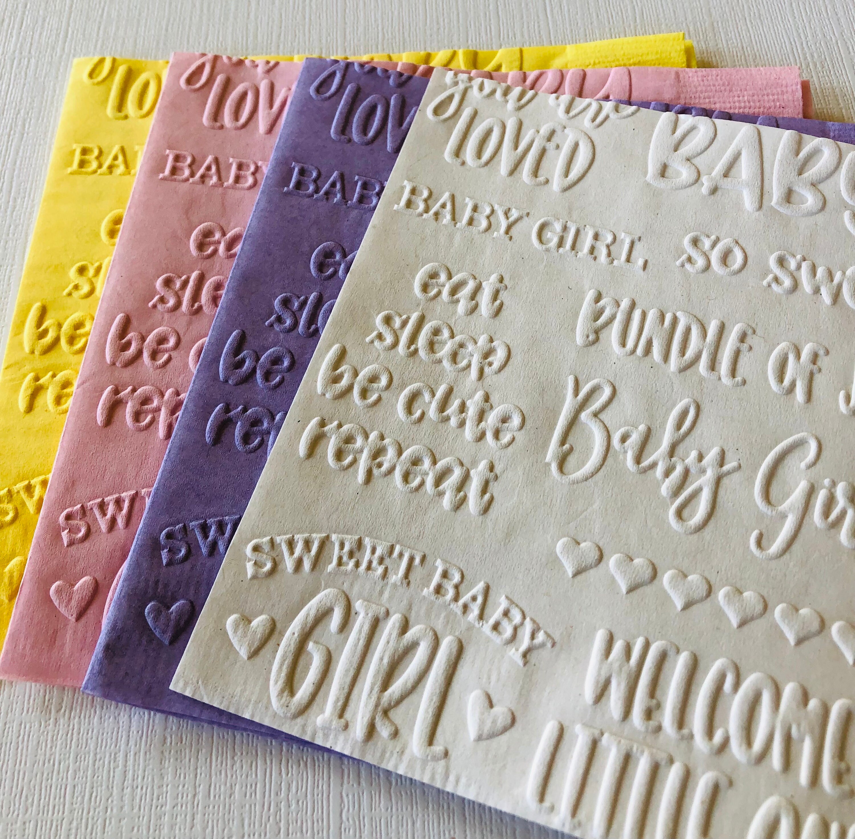 Baby Girl Shower Napkin Embossed Paper Napkins Cake - Etsy