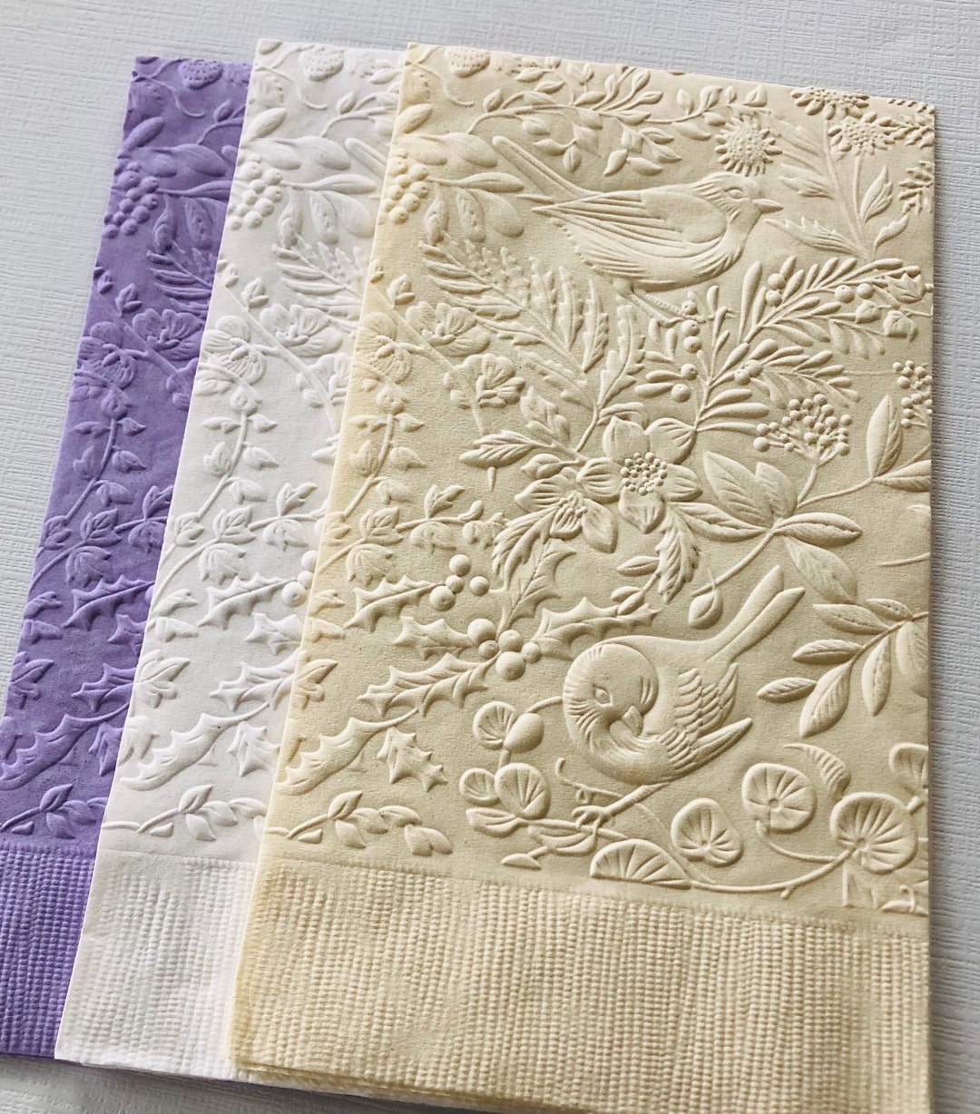 Birds Napkin ~ Embossed Paper Napkins ~ Wedding Reception ~ Bridal ...