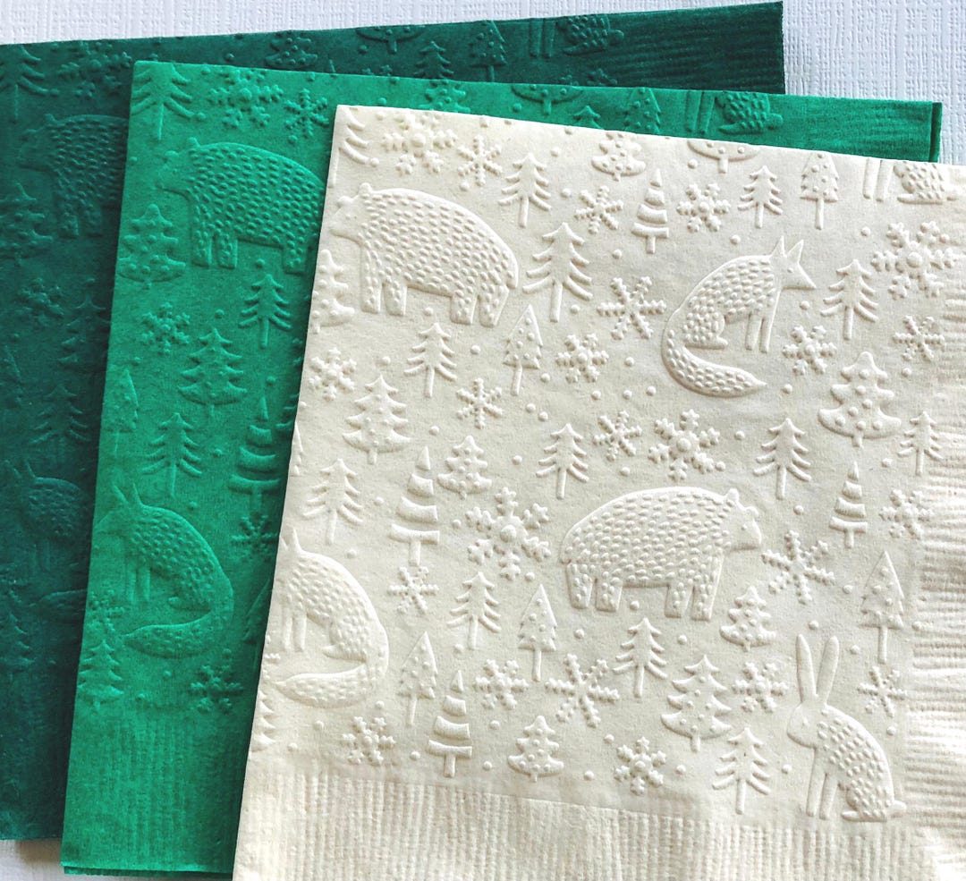 Forest Animal Napkin ~ Embossed Paper Napkins ~ Birthday Party ~ Baby ...