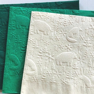 Forest Animal Napkin ~ Embossed Paper Napkins ~ Birthday Party ~ Baby ...