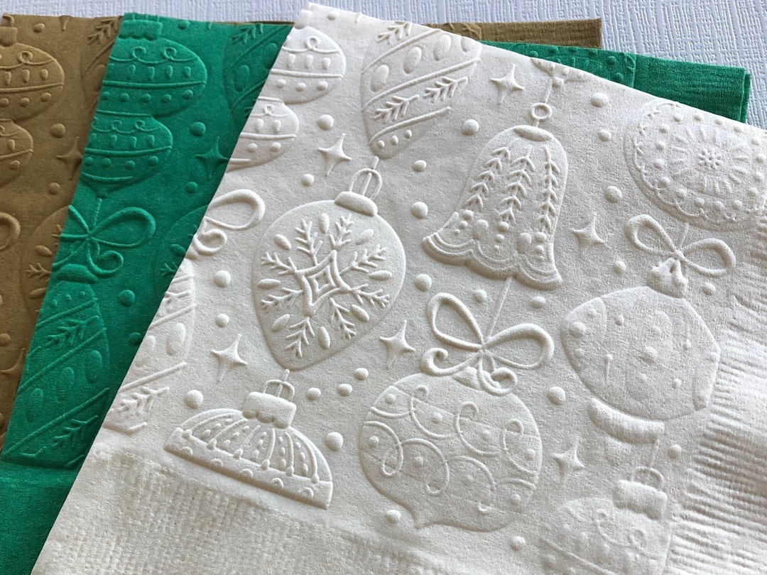 Embossed Ornament Paper Napkins: Vintage Christmas ~ Holiday Party - Etsy