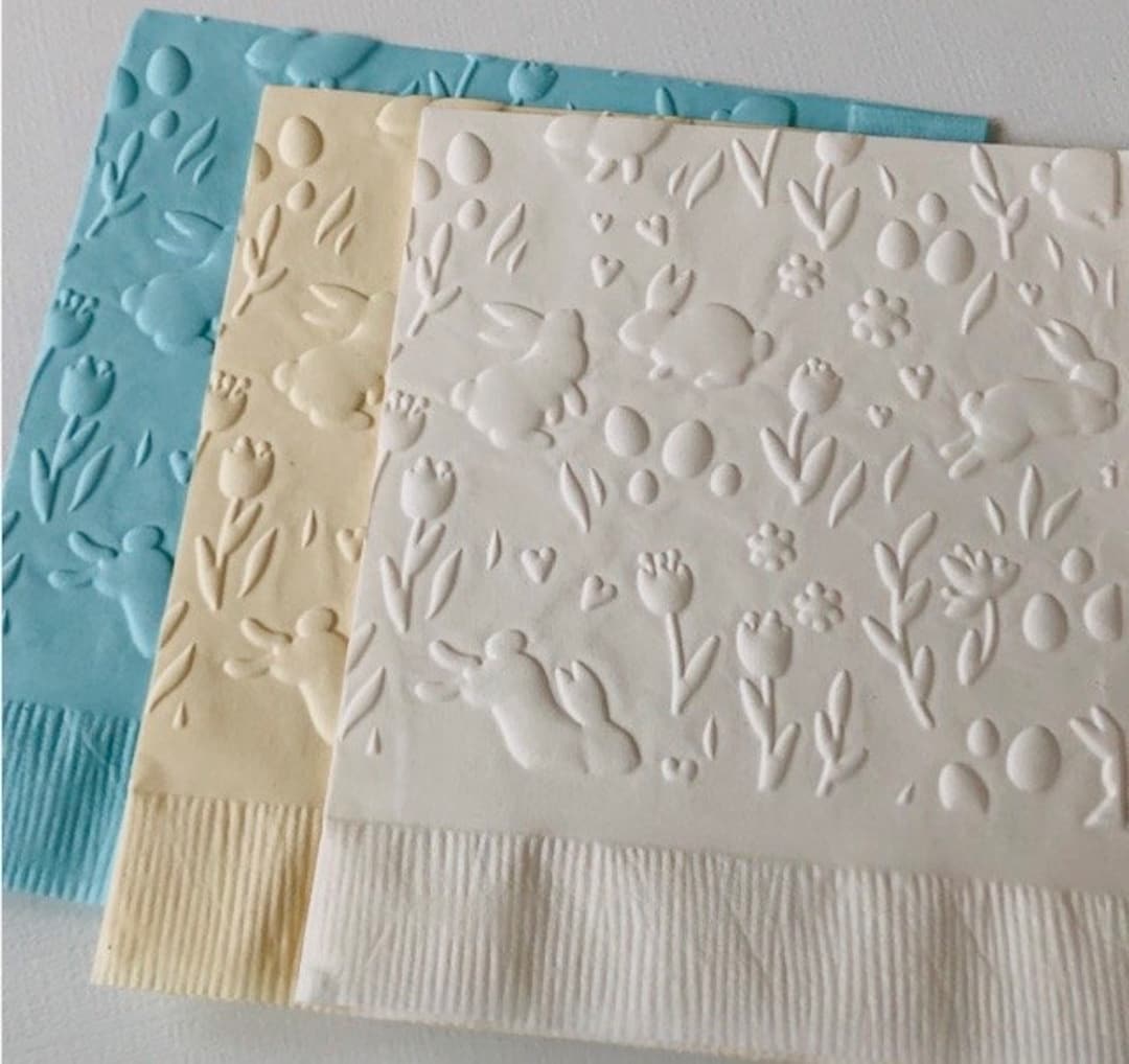 Bunny Napkin ~ Embossed Paper Napkins ~ Baby Shower ~ Birthday Party ...
